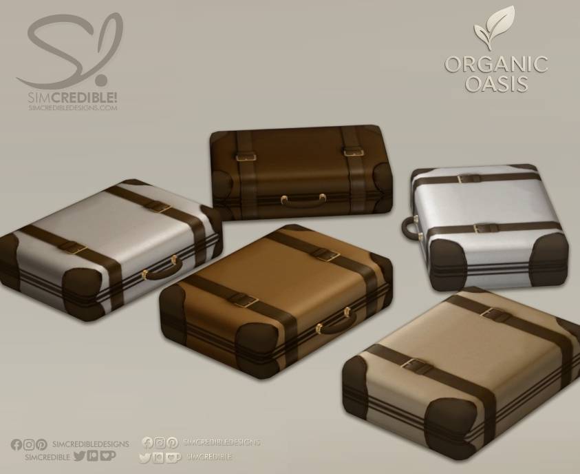 Organic Oasis Hotel Suite Extras- Decor suitcase 🧳 - The Sims 4 Build ...