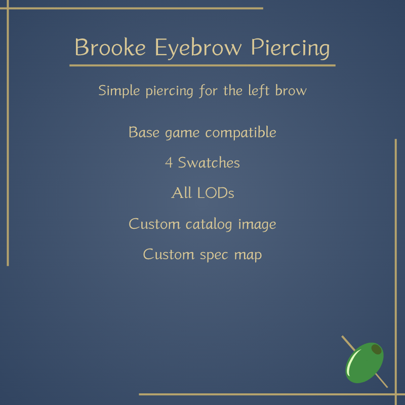 Brooke Eyebrow Piercing - The Sims 4 Create a Sim - CurseForge