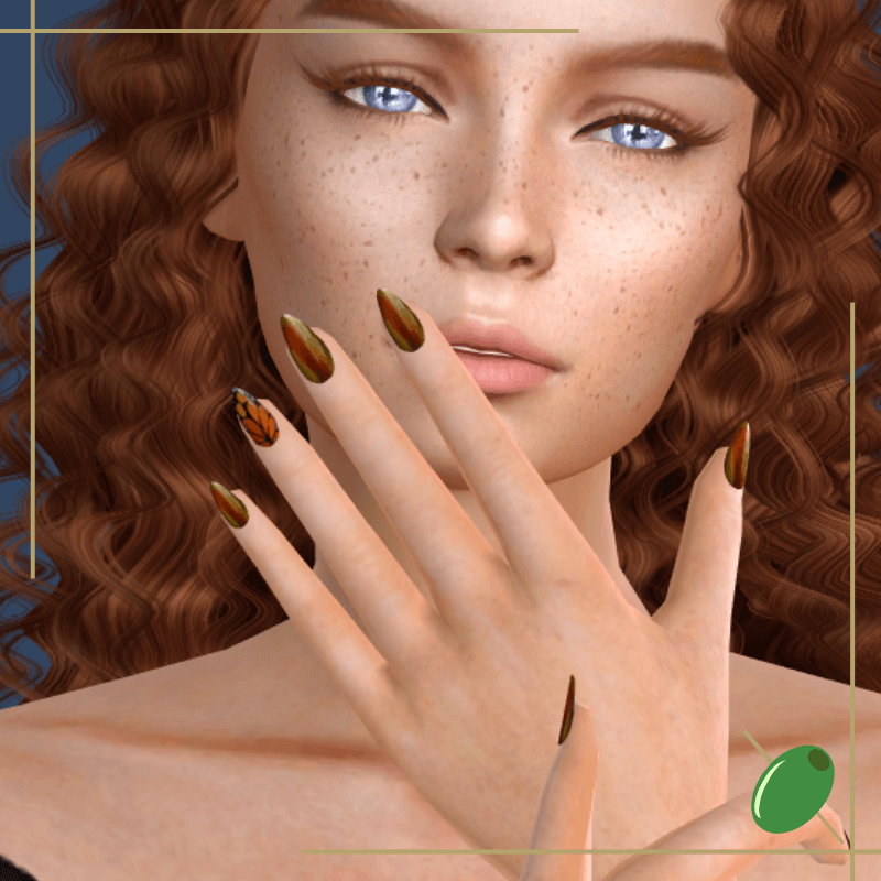 Autumn Monarch Nails - The Sims 4 Create a Sim - CurseForge
