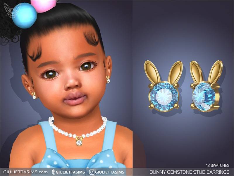 Bunny Gemstone Earrings For Toddlers - The Sims 4 Create a Sim - CurseForge