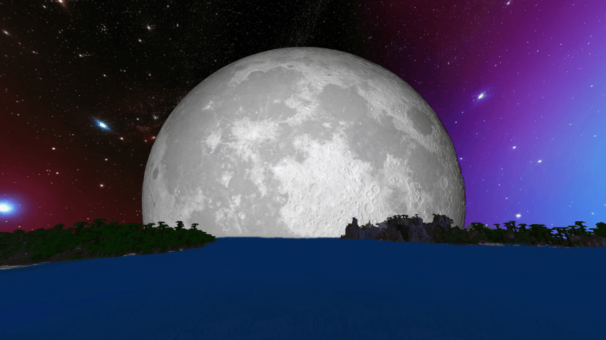 Big Moon Sky - Custom Sky - Minecraft Bedrock Texture Packs - CurseForge