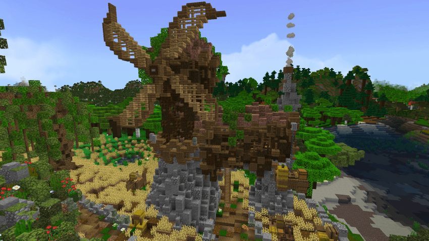Medieval Fishing Town in the Swamp Biome - Minecraft Bedrock Maps ...