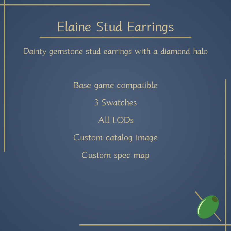 Elaine Stud Earrings - The Sims 4 Create a Sim - CurseForge