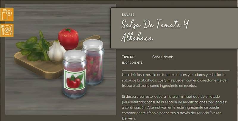 Tomato and Basil Sauce by BrazenLotus Spanish translation - The Sims 4 ...