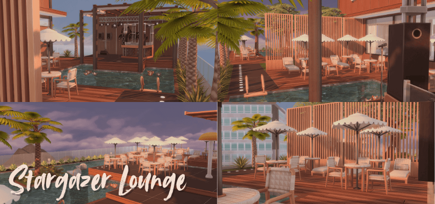 Stargazer Lounge – Rooftop Cocktail Bar | No CC | Functional - The Sims ...