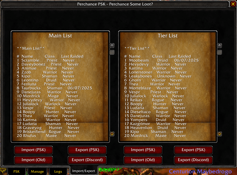 Perchance PSK Loot Master - World of Warcraft Addons - CurseForge