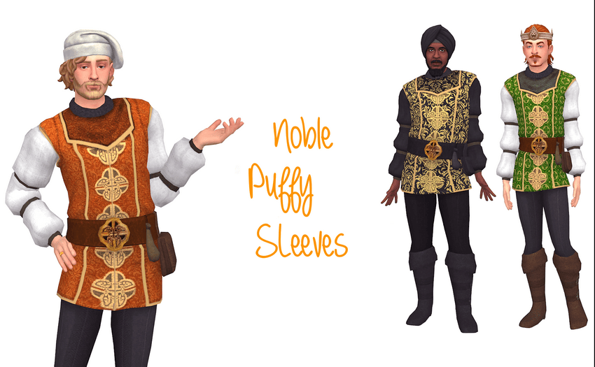 ZxTa - Medieval "Puffy sleeves Noble" outfit for AM - Mto4 - The Sims 4 ...