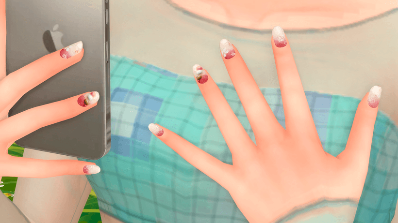 Wagashi-Sakura Dango Nails - The Sims 4 Create a Sim - CurseForge