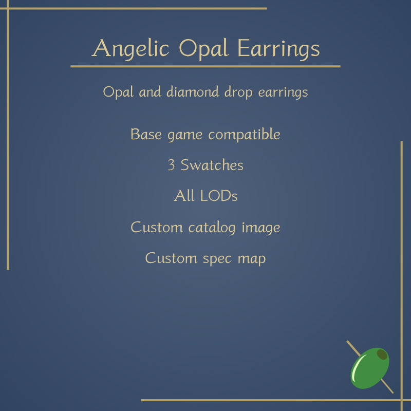 Angelic Opal Earrings - The Sims 4 Create a Sim - CurseForge
