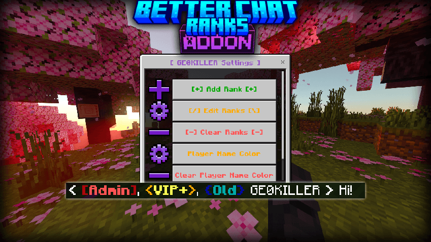 Better Chat Ranks Addon - Minecraft Bedrock Addons - CurseForge