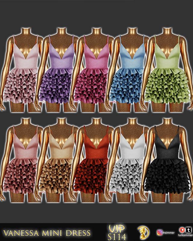 Vanessa Mini Dress S114 - The Sims 4 Create a Sim - CurseForge
