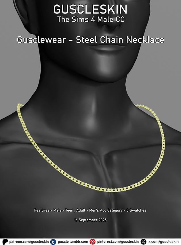 Gusclewear - Steel Chain Necklace - The Sims 4 Create a Sim - CurseForge
