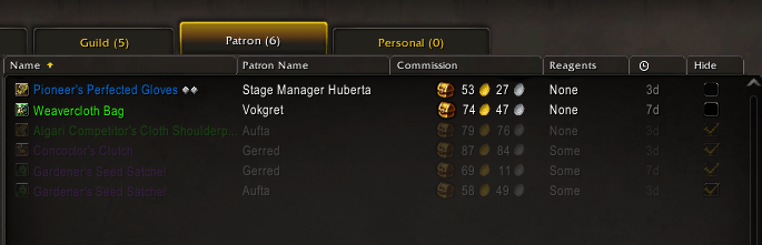 Patron Orders Helper - World of Warcraft Addons - CurseForge
