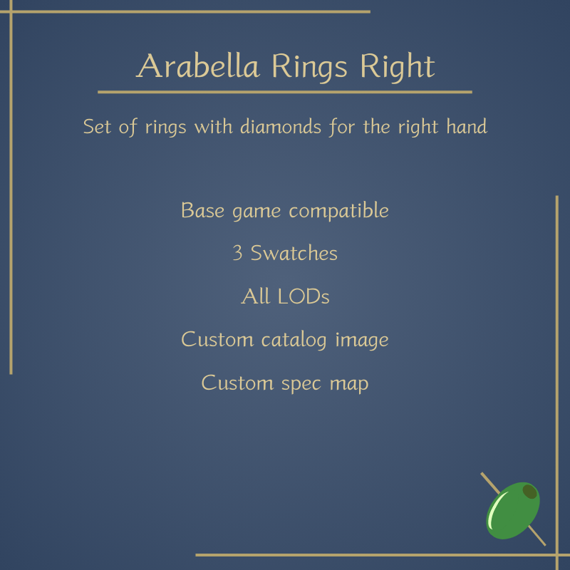 Arabella Rings Right Hand - The Sims 4 Create a Sim - CurseForge
