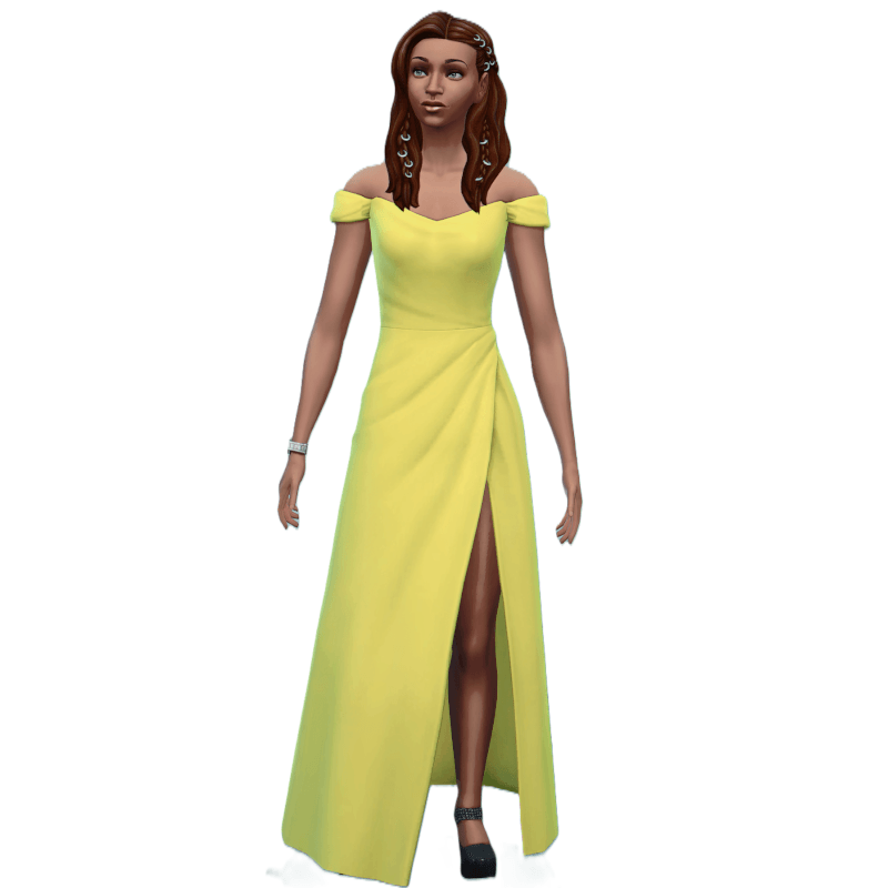 Belle Dress Solid Colors - The Sims 4 Create a Sim - CurseForge