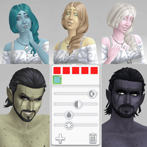 Skin Colorizer Makeup Sliders, All Sims + Occults - The Sims 4 Create a ...