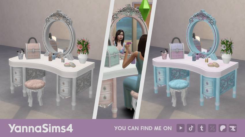 Shabby Chic Romantic Vintage Vanity Set - The Sims 4 Build / Buy ...