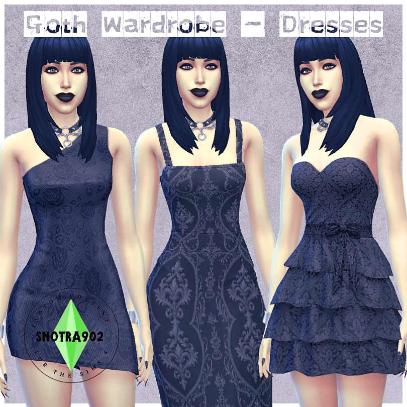 Goth Wardrobe - Dresses - The Sims 4 Create a Sim - CurseForge