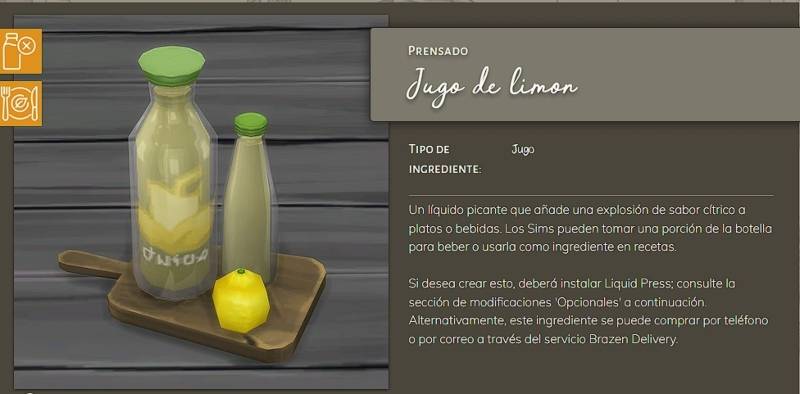 Lemon juice by BrazenLotus Spanish translation - The Sims 4 ...