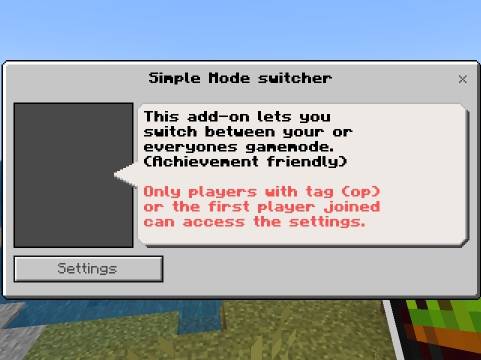 Simple Game-Mode switcher - Minecraft Bedrock Addons - CurseForge