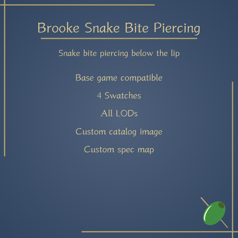Brooke Snake Bite Piercing - The Sims 4 Create a Sim - CurseForge