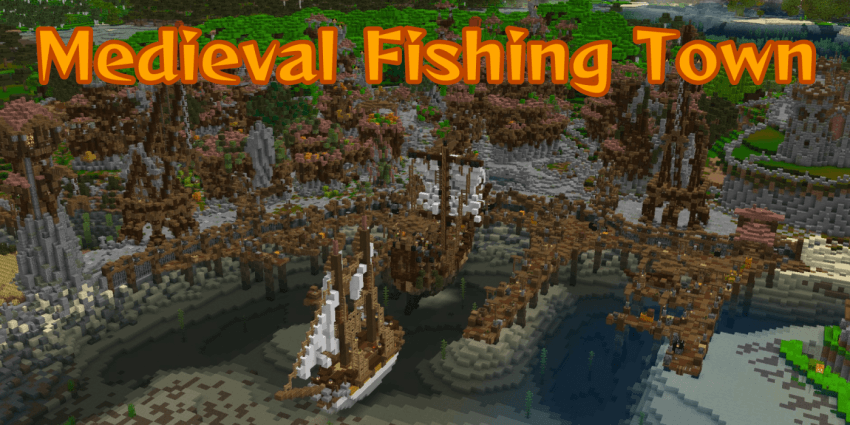 Medieval Fishing Town in the Swamp Biome - Minecraft Bedrock Maps ...