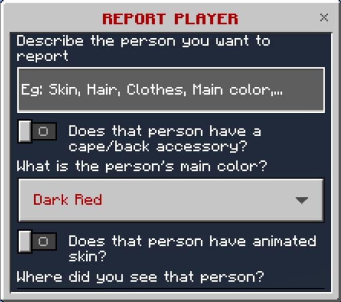 Report Player Menu - Minecraft Bedrock Scripts - CurseForge