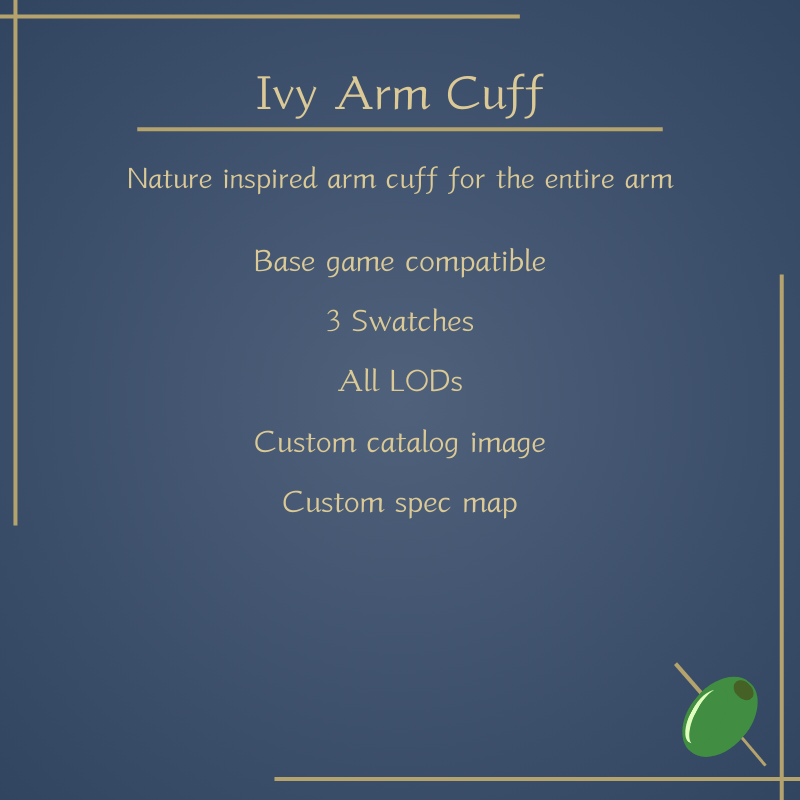 Ivy Arm Cuff - The Sims 4 Create a Sim - CurseForge