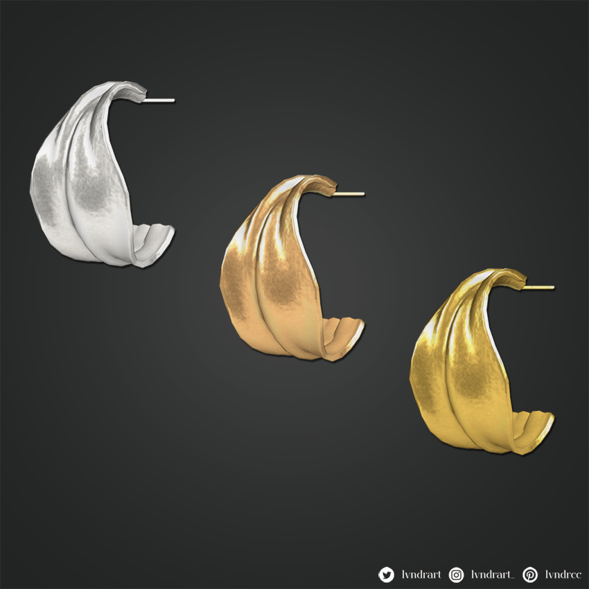 Chunky asymmetrical hoop earrings - The Sims 4 Create a Sim - CurseForge
