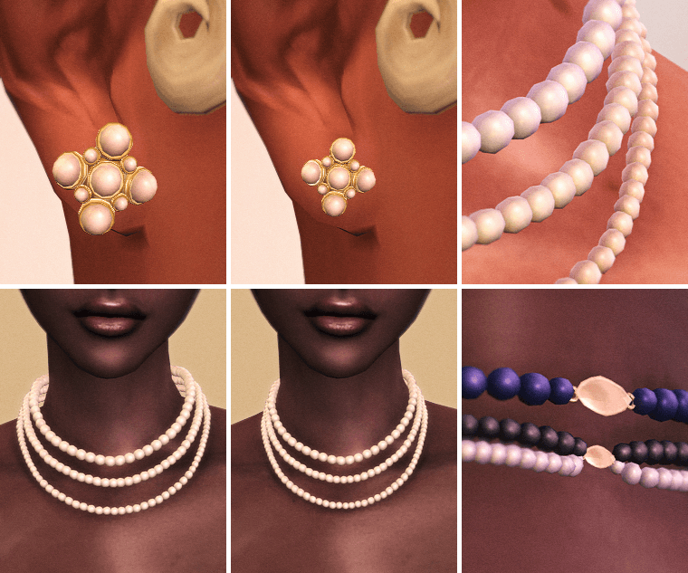 M Jewelry X - Pearl Earrings & Necklace Set - The Sims 4 Create a Sim ...