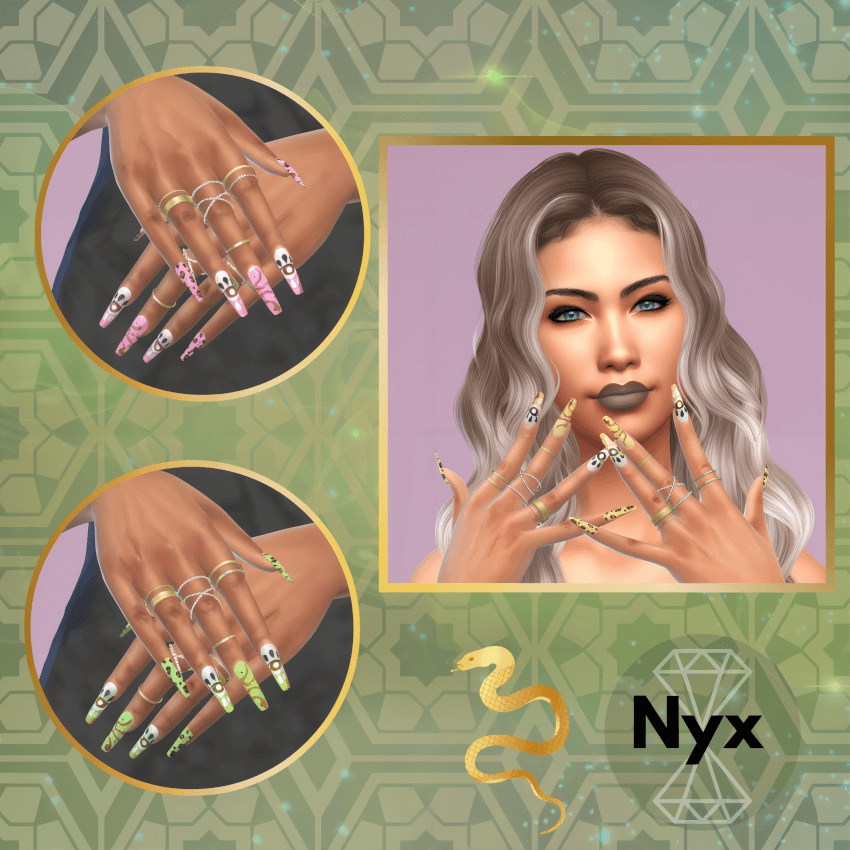 Abstract nails set 12 - The Sims 4 Create a Sim - CurseForge