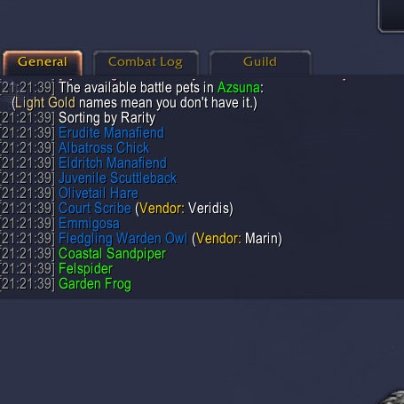 Zone Pets List - World of Warcraft Addons - CurseForge