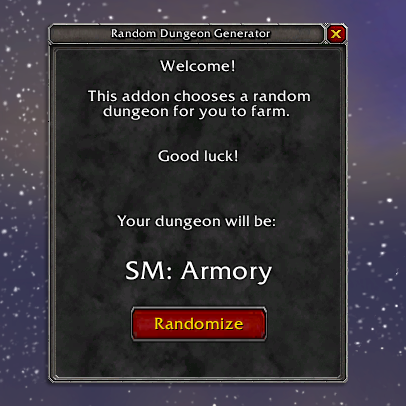 Random Dungeon Generator. - World of Warcraft Addons - CurseForge