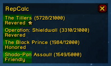 RepCalc (Reputation Bars) - World of Warcraft Addons - CurseForge
