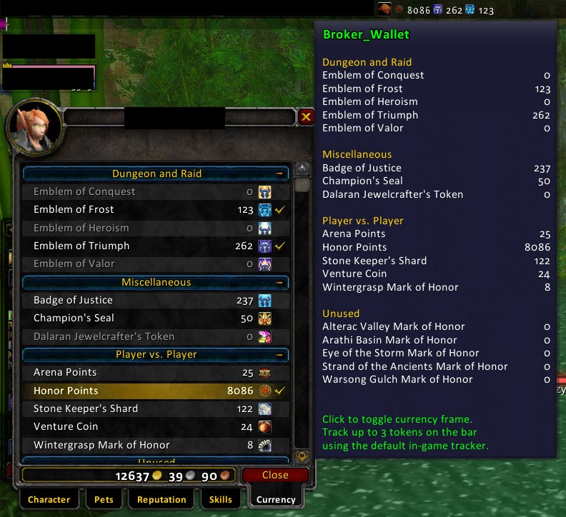 Broker_Wallet Screenshots - Addons - World of Warcraft