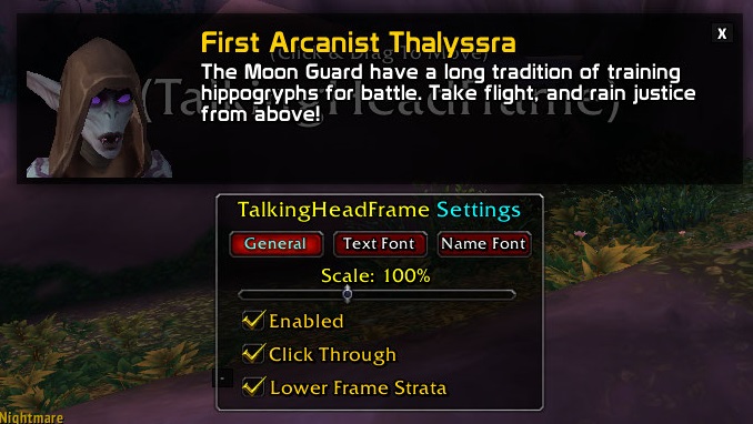 TalkingHeadFrame Settings - World of Warcraft Addons - CurseForge
