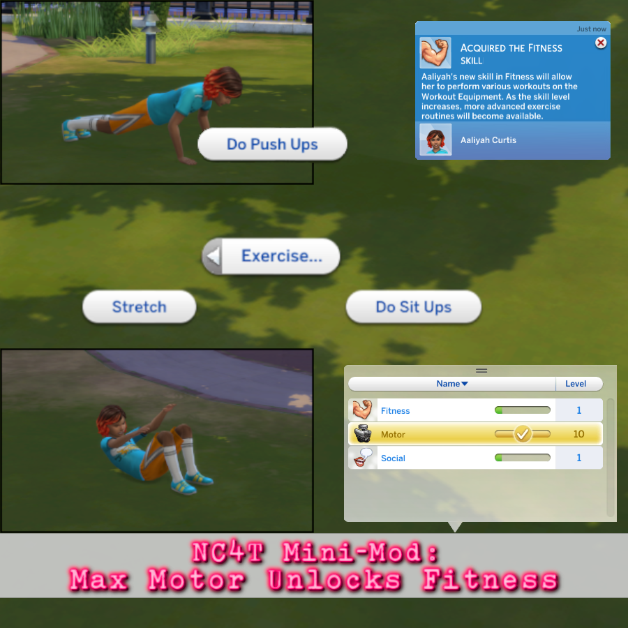 NC4T Mini-Mod: Max Motor Unlocks Fitness - The Sims 4 Mods - CurseForge