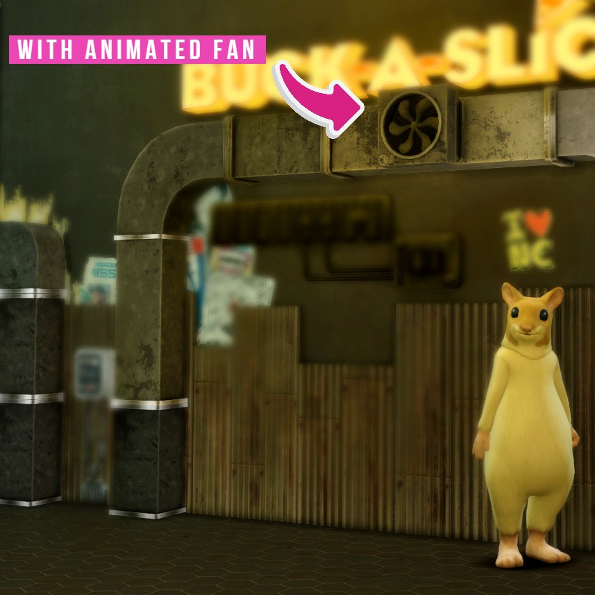 Industrial Wall Duct with Animated Fan - Files - The Sims 4 Build / Buy ...
