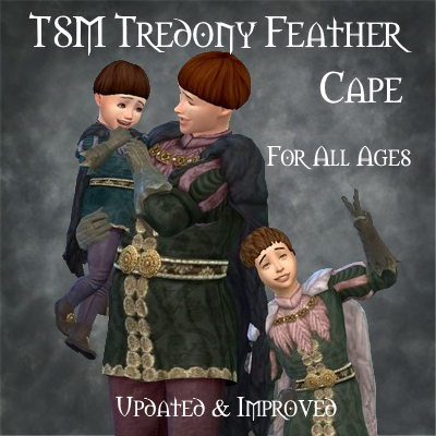 TSM Tredony Feather Cape Outfit for All Ages - The Sims 4 Create a Sim ...