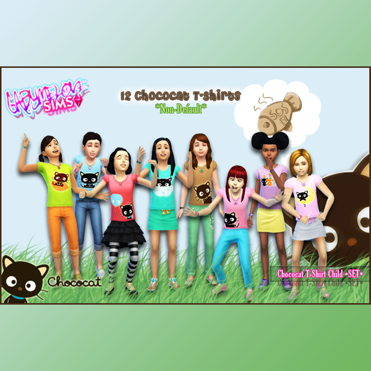 Chococat T-Shirt Child SET - The Sims 4 Create a Sim - CurseForge