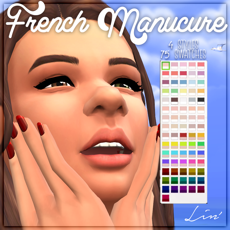 French Manicure- Pop Colors - The Sims 4 Create a Sim - CurseForge