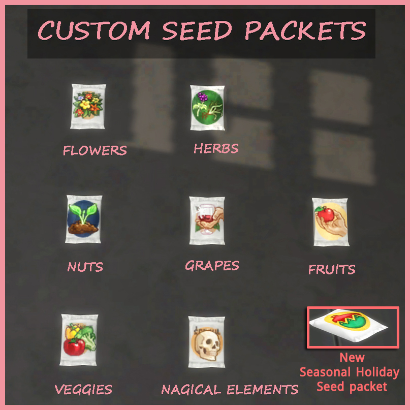 Custom Harvestable Seed Packets - Mods - The Sims 4
