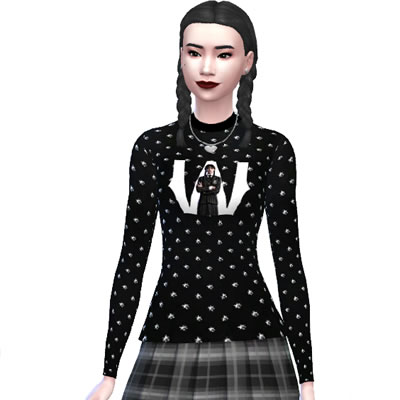 Wednesday T-Shirts (Wandinha Addams) - The Sims 4 Create a Sim - CurseForge
