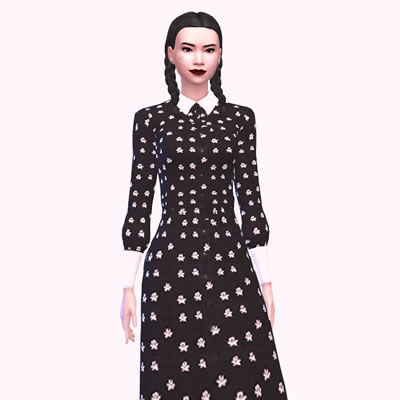 Wednesday Addams Dress | Vestido da Wandinha Addams - The Sims 4 Create ...