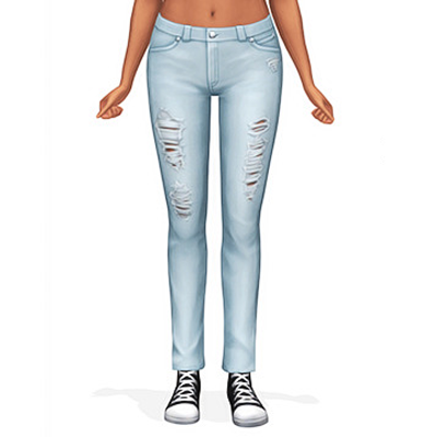 straight ripped jeans - Create a Sim - The Sims 4 - CurseForge