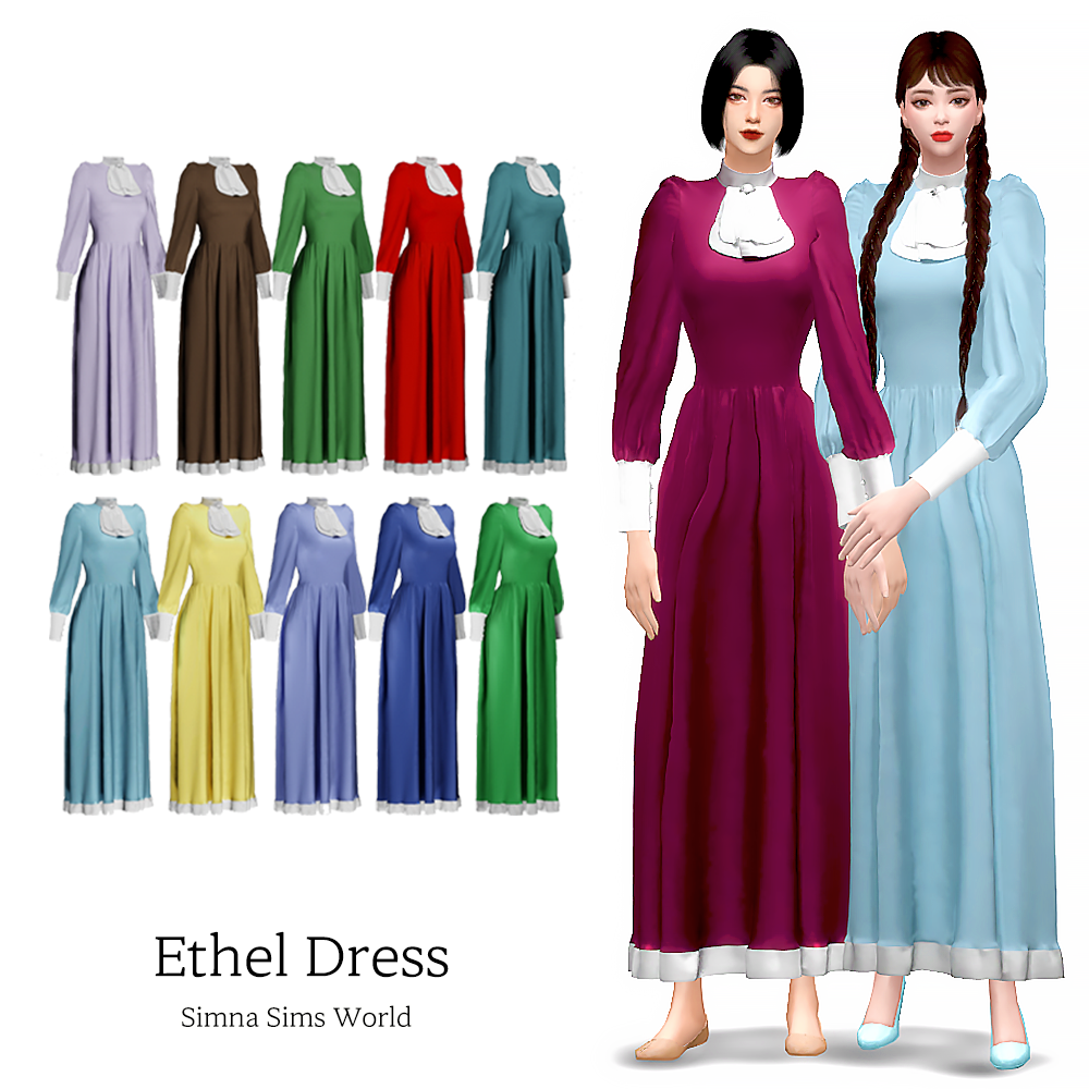 Ethel Dress (2 versions) - The Sims 4 Create a Sim - CurseForge