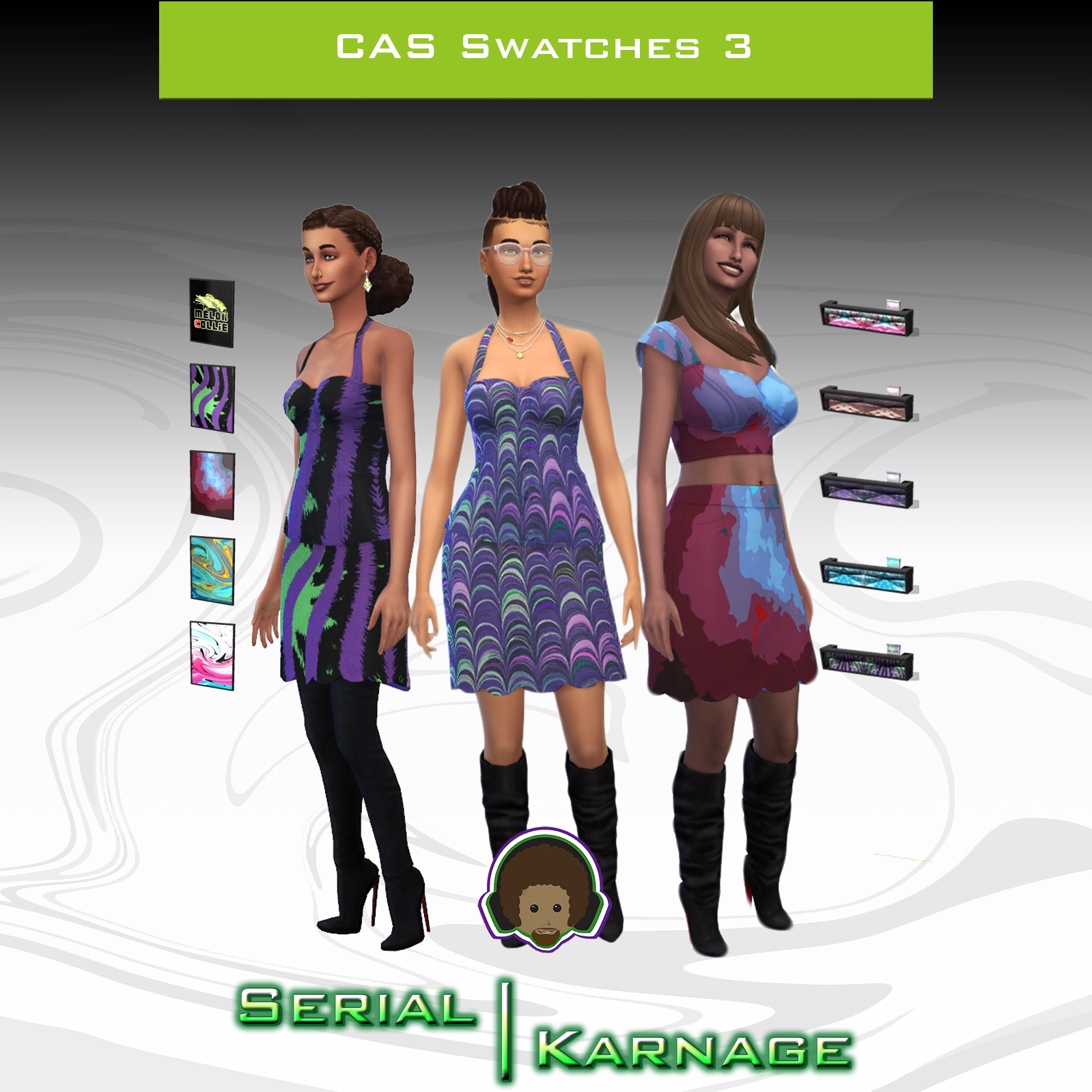 Install Serial Karnage CAS Swatches 3 - The Sims 4 Mods - CurseForge