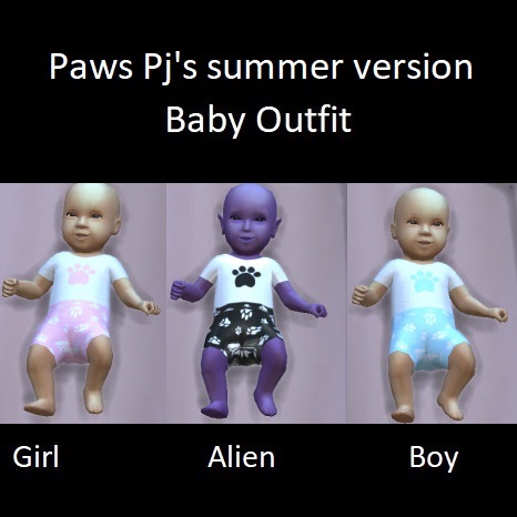 Paws Pj's summer version baby outfit - The Sims 4 Mods - CurseForge