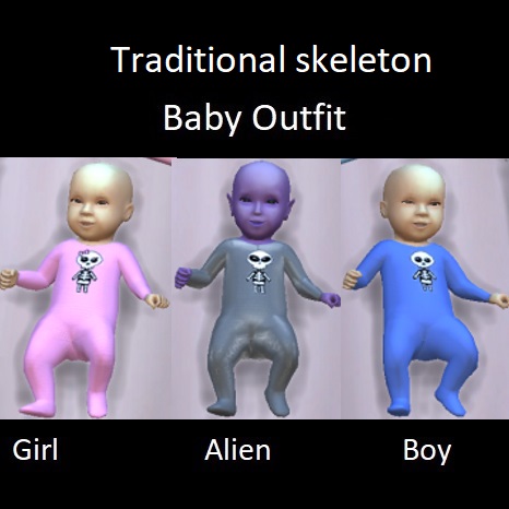 Traditional skeleton baby outfit - The Sims 4 Mods - CurseForge