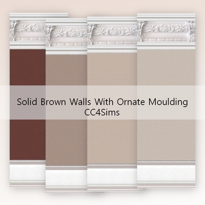 Solid Brown Walls With Ornate Molding - The Sims 4 Build / Buy - CurseForge